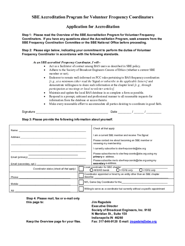 Fillable Online Accreditation Overview and application Fax Email Print - pdfFiller