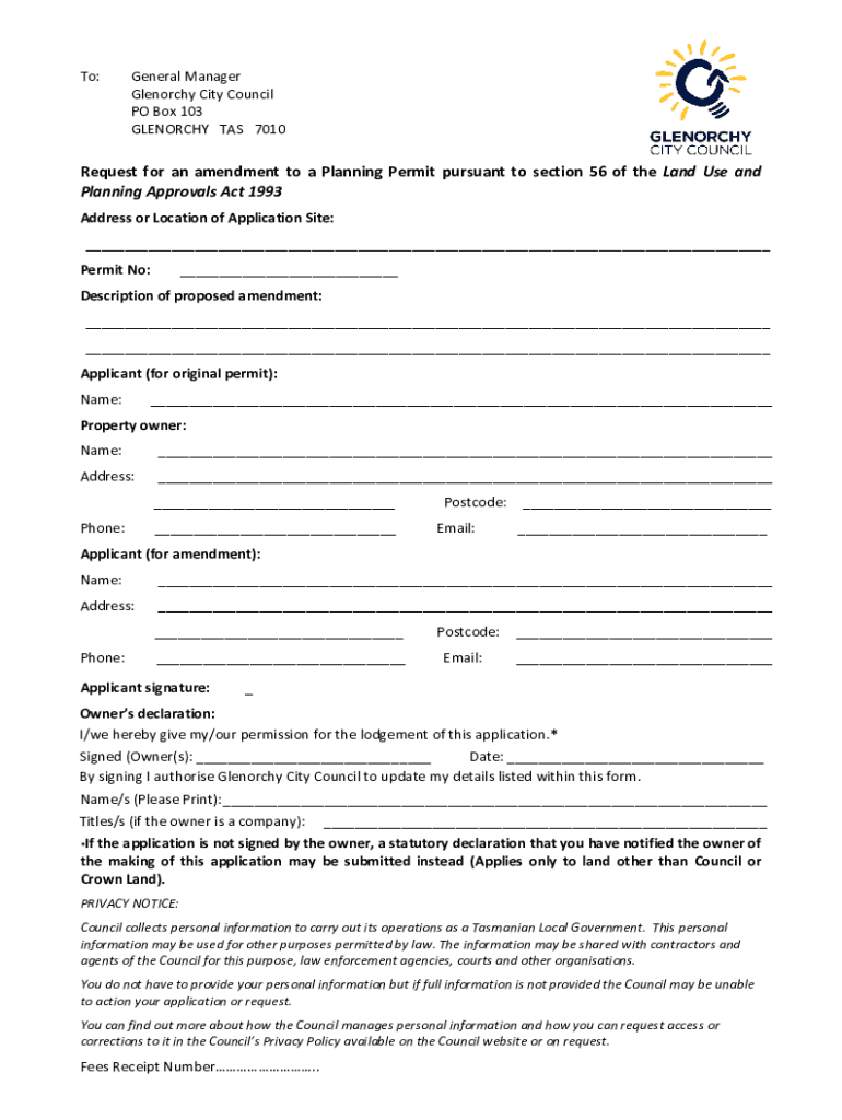 Fillable Online Planning Information Sheet - Section 56 application ...