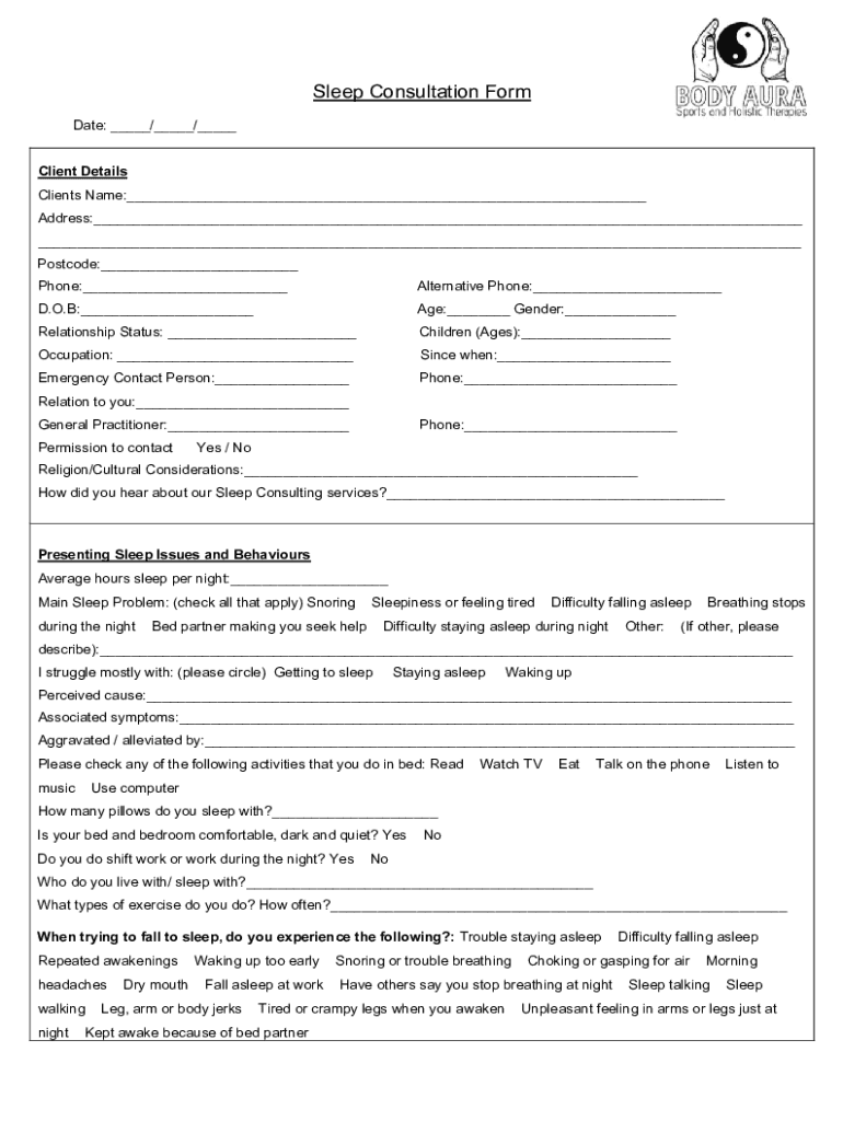 Fillable Online Hartford Hospital Sleep Disorder Center Referral Form ...