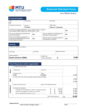 Fillable Online External Claimant Form Fax Email Print - pdfFiller