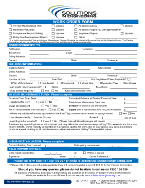 Fillable Online 92 Printable Work Order Forms Templates Fax Email Print ...