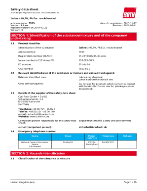 Fillable Online Safety Data Sheet: Iodine Fax Email Print - pdfFiller