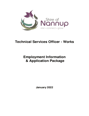 Fillable Online Technical Services Officer - Works Employment ...