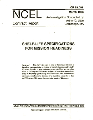 Fillable Online Shelf-Life Specifications for Mission Readiness. The ...