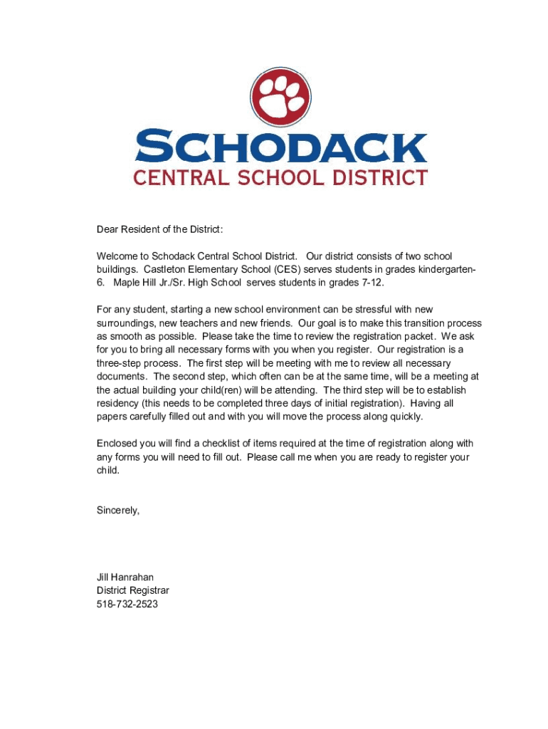 Fillable Online Dear Resident of the District: Fax Email Print - pdfFiller