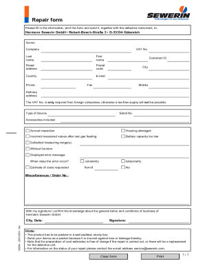 Fillable Online Repair form Fax Email Print - pdfFiller