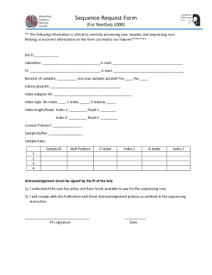 Fillable Online Sequence Request Form Fax Email Print - pdfFiller