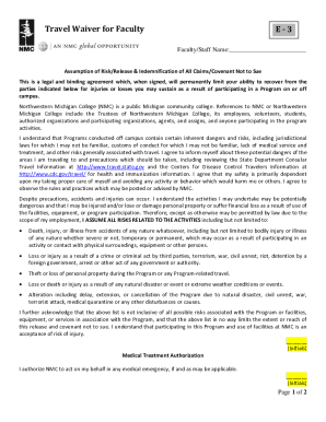 Fillable Online Study Abroad Travel Waiver for Faculty Fax Email Print ...