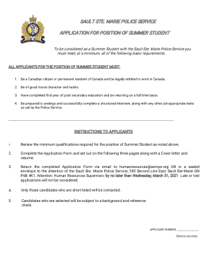 Fillable Online Sault Ste. Marie Police Department: Patrol Officer Closing ... Fax Email Print ...