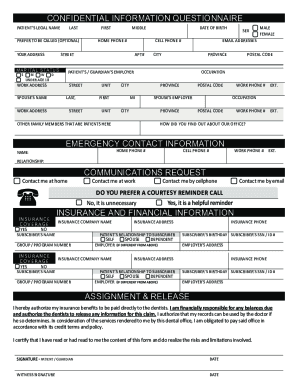 Fillable Online CONFIDENTIAL INFORMATION QUESTIONNAIRE ... Fax Email Print - pdfFiller