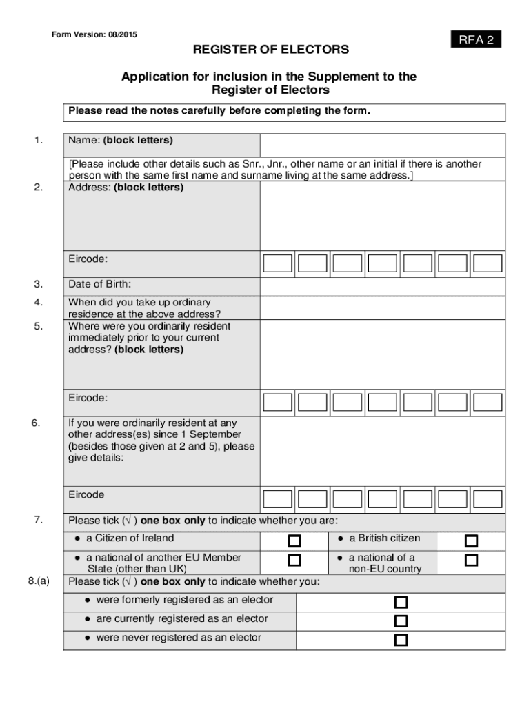 Fillable Online PVS 1 REGISTER OF ELECTORS Application for inclusion in Fax Email Print - pdfFiller