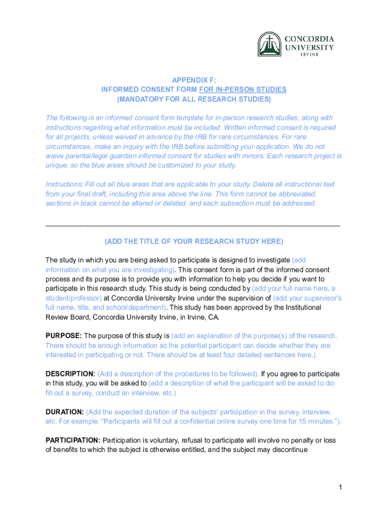Fillable Online IRB-Informed Consent Template (Signature) Fax Email Print - pdfFiller