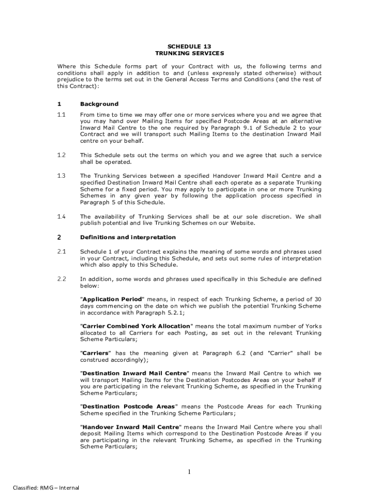 Fillable Online INTRODUCTION TO SCHEDULES Sample Clauses Fax Email ...