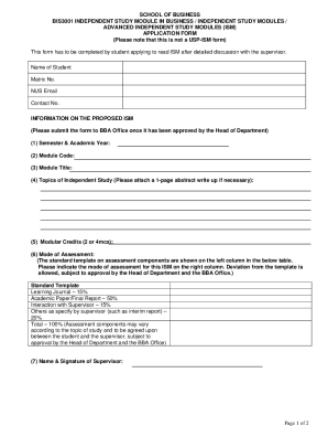 Fillable Online BIS3001-ISM-and-Advanced-ISM-Form. ... Fax Email Print - pdfFiller