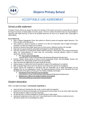 Fillable Online acceptable use agreement Fax Email Print - pdfFiller