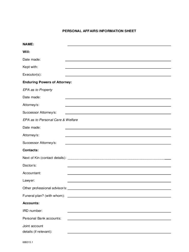 Fillable Online Kept with: Executor(s): Enduring Powers of Attorney ...