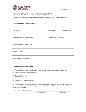 Fillable Online Record of User Activity Request Form Fax Email Print - pdfFiller