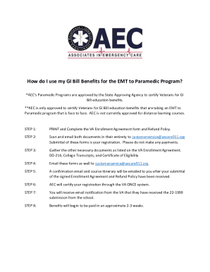 Fillable Online How do I use my GI Bill Benefits for the EMT to ...