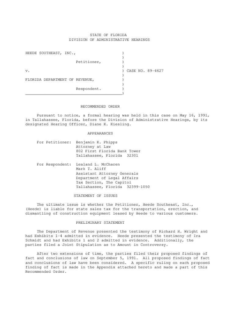 Fillable Online Florida Dept. of Revenue v. Piccadilly Cafeterias, Inc ...
