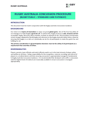 Fillable Online Australian Rugby Concussion Referral & Return Form Fax ...