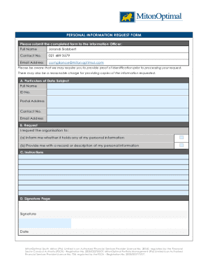 Fillable Online PERSONAL INFORMATION REQUEST FORM Fax Email Print - pdfFiller