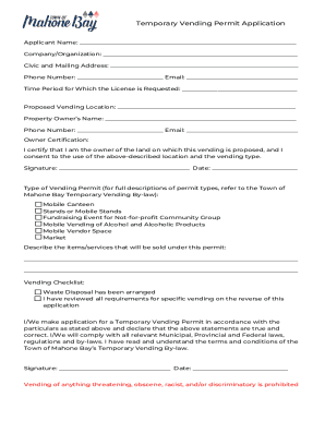 Fillable Online SIDEWALK VENDING PERMIT INFORMATION SHEET Fax Email ...