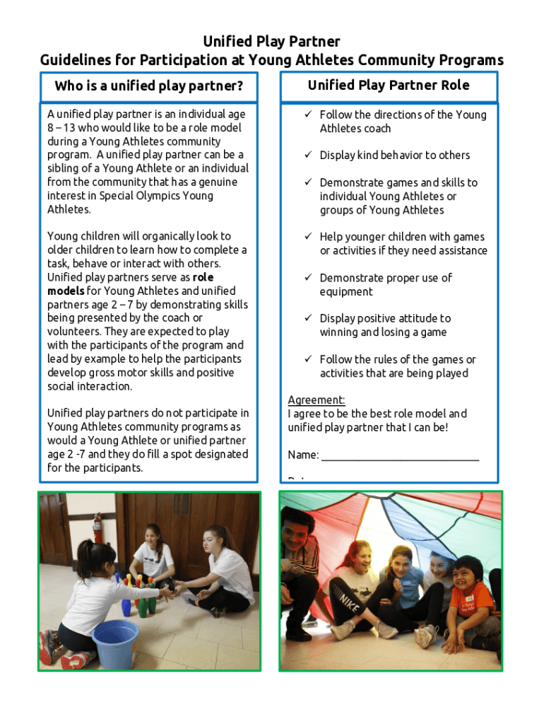 Fillable Online Unified Play Partner Guidelines for Participation at ...