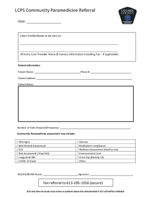 Fillable Online Community Paramedicine Models for Referrals for Social ...