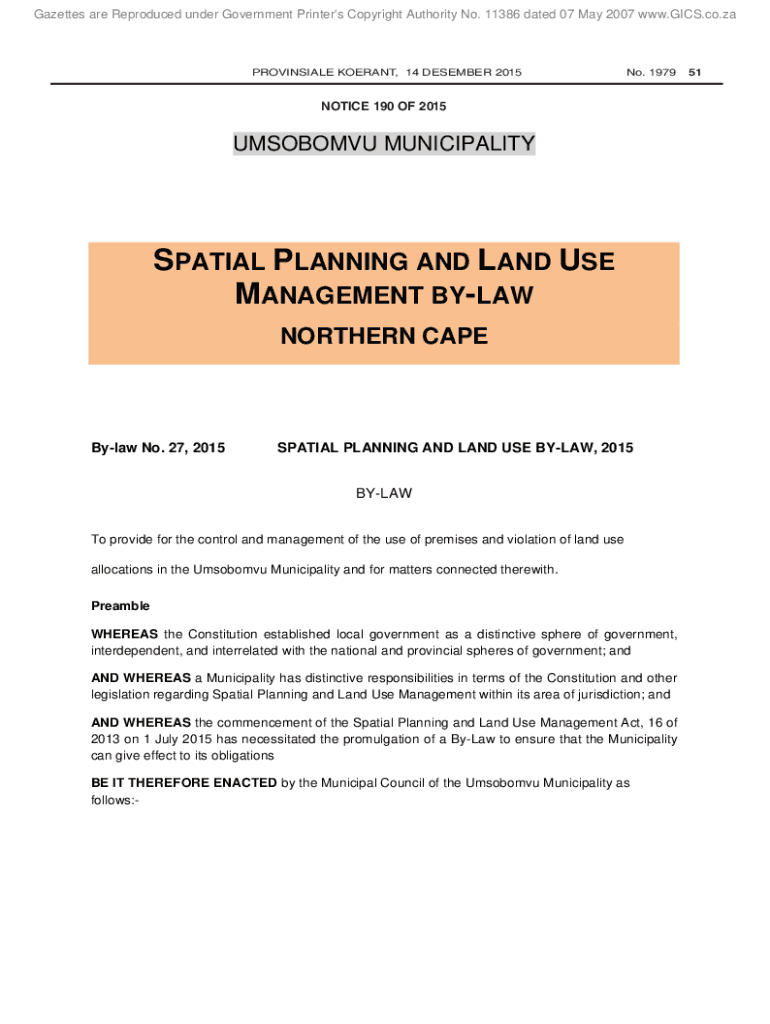 Fillable Online Gazettes are Reproduced under Government Printer's ...