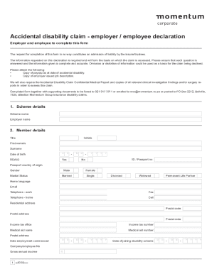 Fillable Online Employer and Employee Declaration (Page 1 of 7) Fax ...