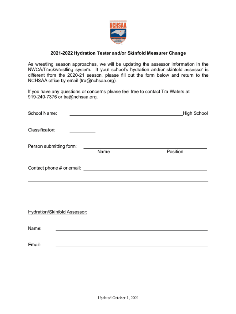 Fillable Online OHSAA Wrestling Weight Certification Program - NET Fax ...