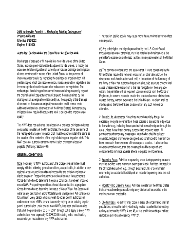 Fillable Online Nationwide Permits Reissuance Fact Sheet January 2022 ...