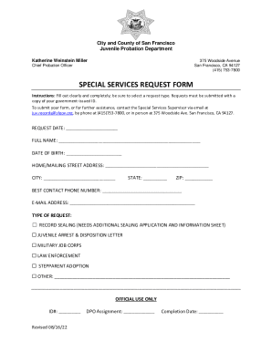 Fillable Online SPECIAL SERVICES REQUEST FORM Fax Email Print - pdfFiller