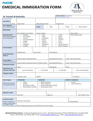 Fillable Online EMEDICAL IMMIGRATION FORM - Albahadly Medical Fax Email ...