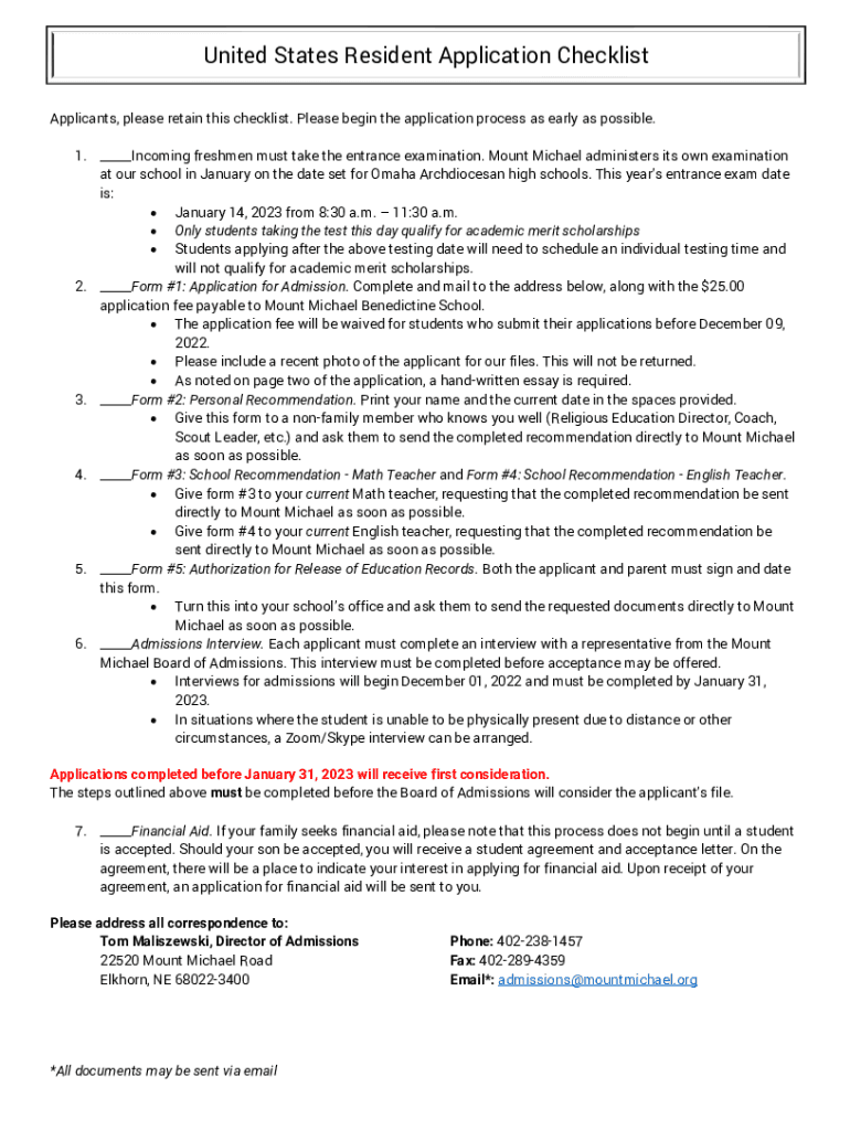 Fillable Online Applicants, please retain this checklist Fax Email ...