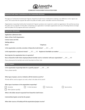 Fillable Online Community Involvement Application Form Fax Email Print ...