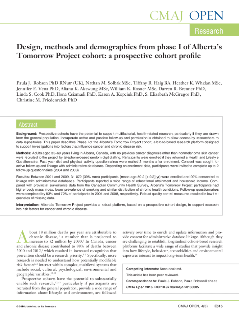 Fillable Online Design, methods and demographics from phase I of ...