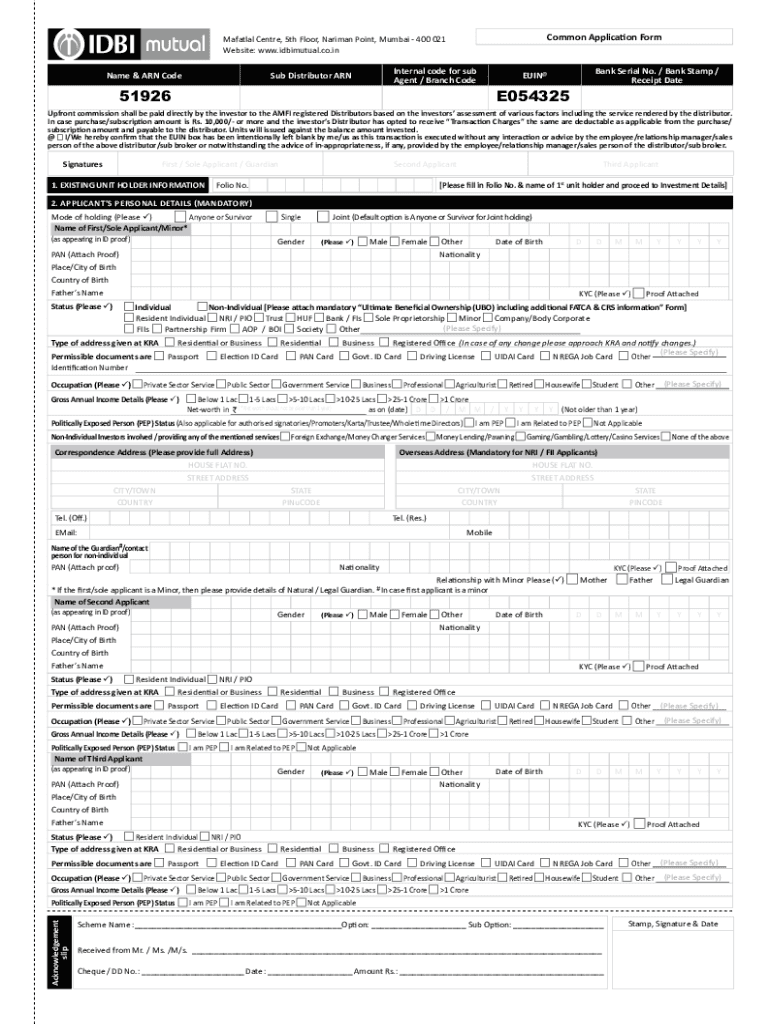 Fillable Online COMMON APPLICATION FORM COMMON ... Fax Email Print - pdfFiller
