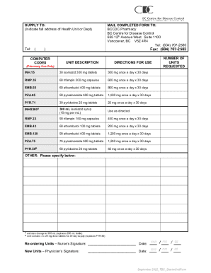 Fillable Online STI Drug Order Request - Vancouver Fax Email Print ...