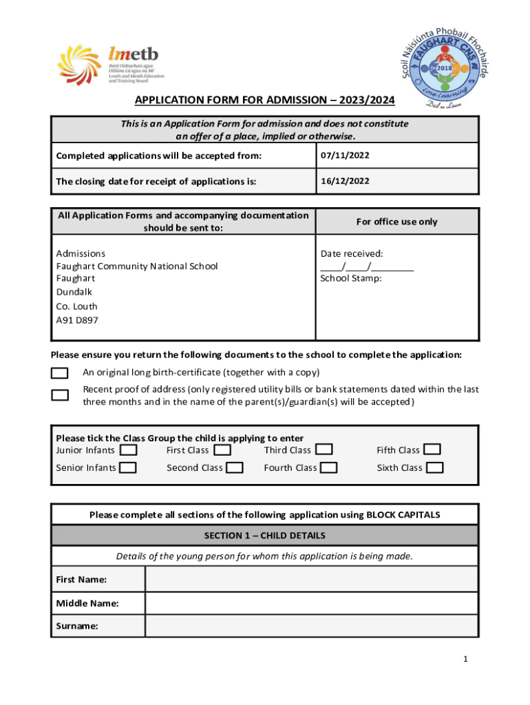 Fillable Online Application Form 2023-24 - Danu Fax Email Print - pdfFiller