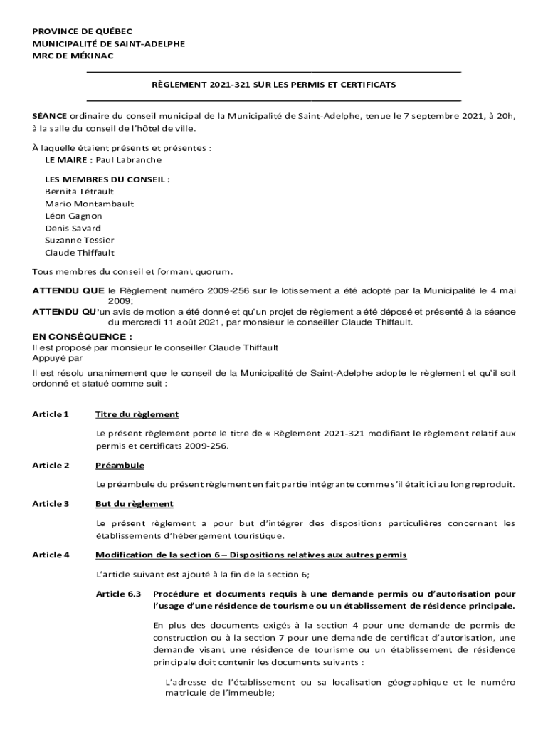 Remplissable En Ligne PROVINCE DE QUBEC MRC DES PAYS-D'EN-HAUT ... Fax Email Imprimer - pdfFiller