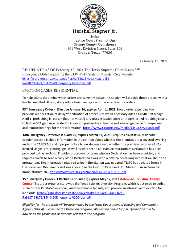 Fillable Online Hershel Stagner Jr. - Orange County, Texas Fax Email Print - pdfFiller