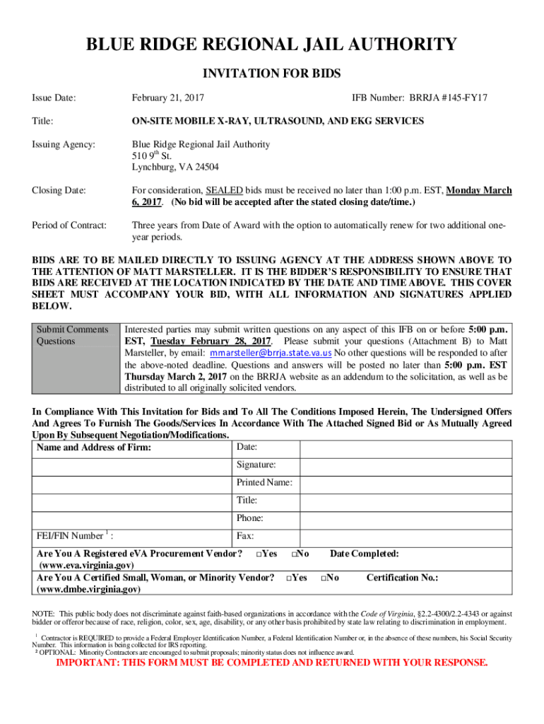 Fillable Online INMATE INFORMATIONBlue Ridge Regional Jail Authority ...