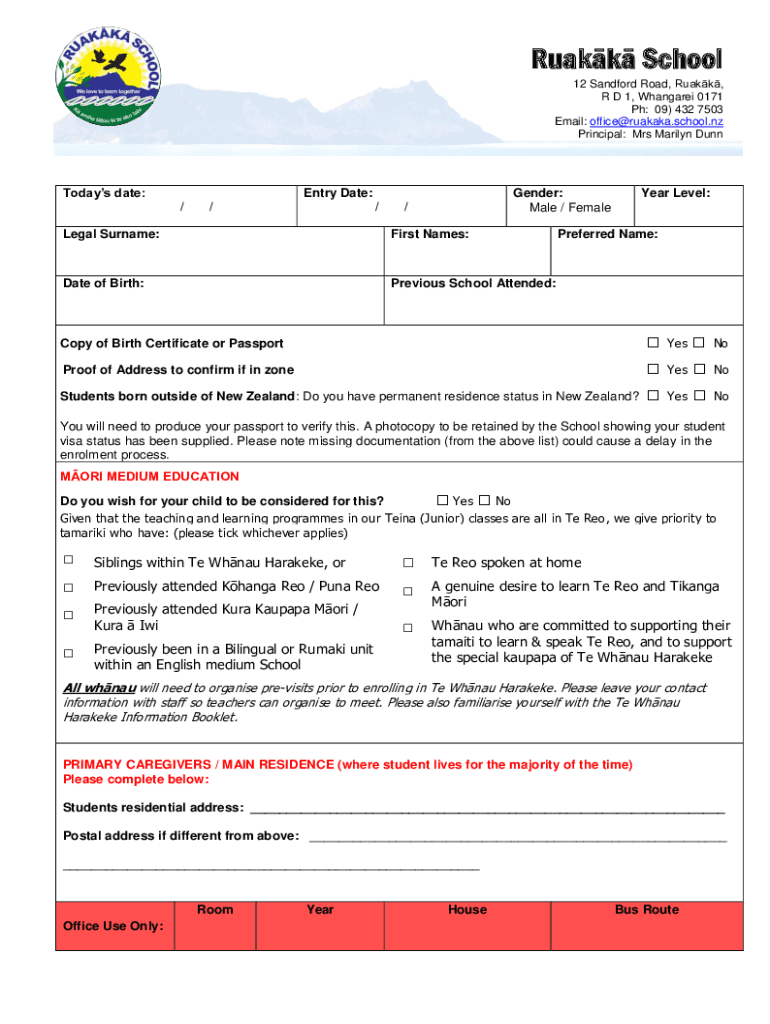 Fillable Online We're HERE!!!Ruakaka School Fax Email Print - pdfFiller
