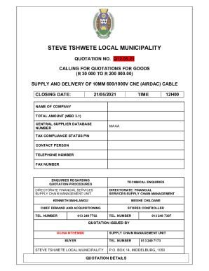 Fillable Online SUPPLY AND DELIVERY OF 10MM 600/1000V CNE (AIRDAC ...