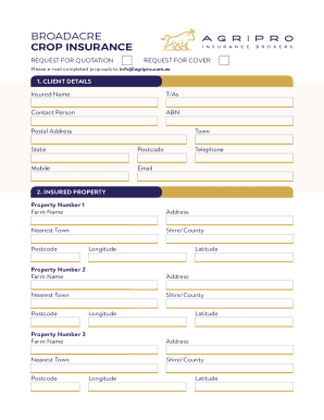 Fillable Online BROADACRE CROP INSURANCE APPLICATION Fax Email Print ...