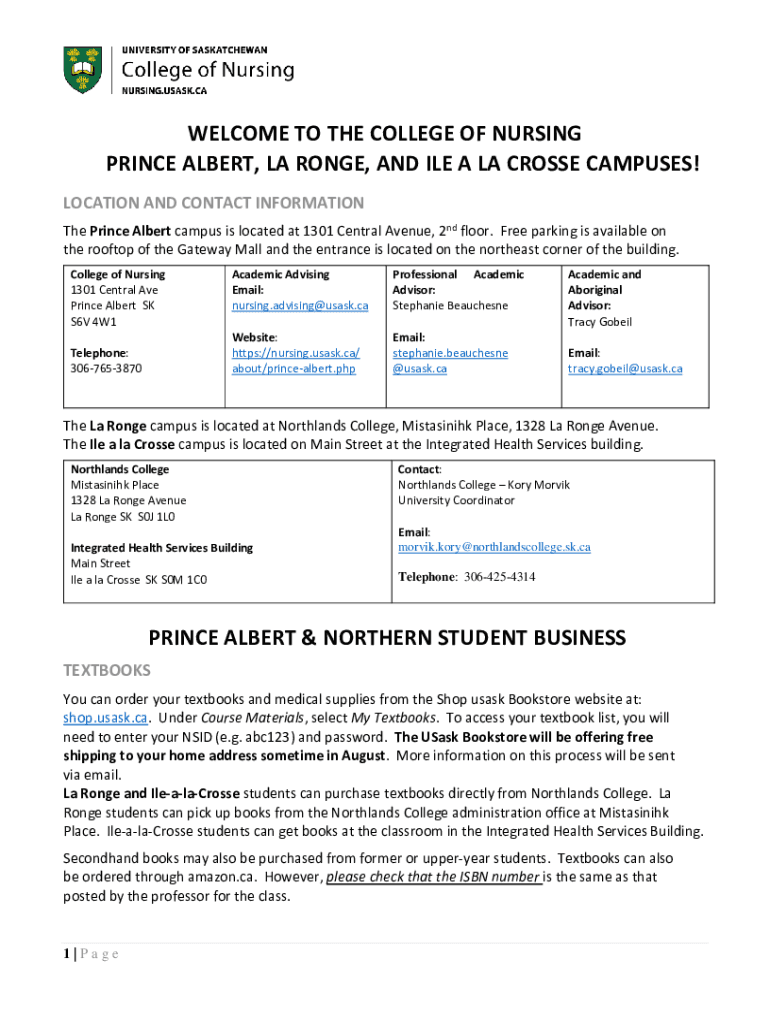 Fillable Online the college of nursing prince albert, la ronge, and ile ...