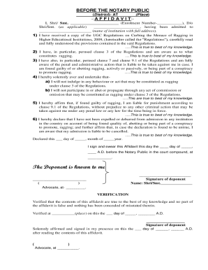 Fillable Online The Deponent is known to me Fax Email Print - pdfFiller