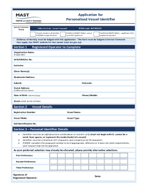 Fillable Online mast tas gov Fees and Forms - Marine and Safety ...