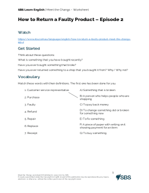 Fillable Online How to Return a Faulty Product Episode 2 Fax Email ...